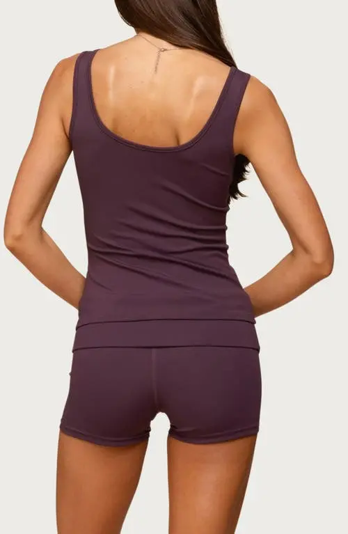 EDIKTED Kiarra Scoop Neck Tank - Plum