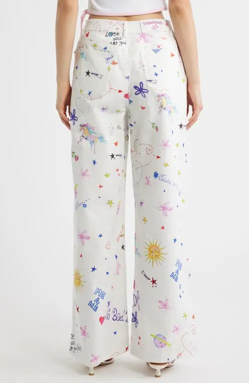 KULANI KINIS Printed Straight Leg Jeans