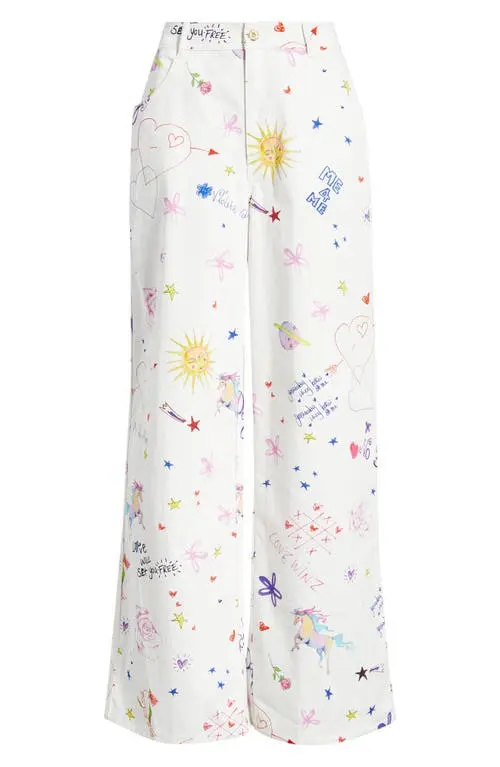 KULANI KINIS Printed Straight Leg Jeans
