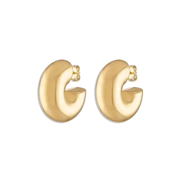 Alexa Leigh Chubby Hoop Earrings - Yellow Gold