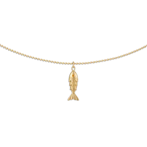 Alexa Leigh Gold Fish Charm Necklace - Yellow Gold