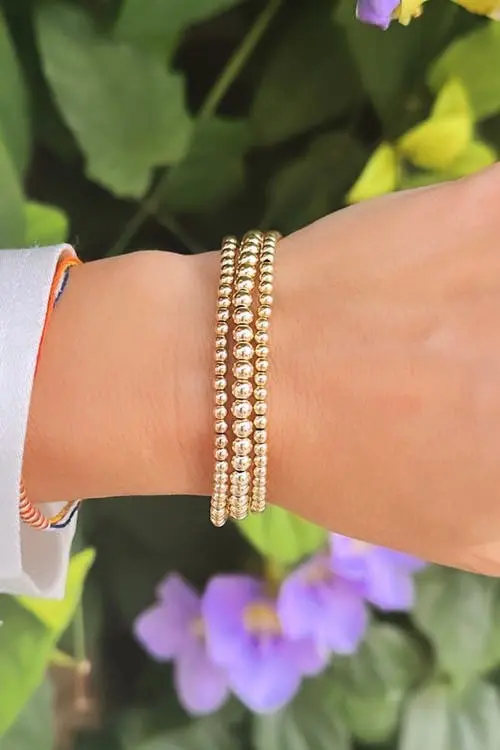 Alexa Leigh Gold Filled Beaded Stretch Bracelet - 4mm