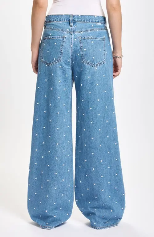 DAZE The Wanderer Polka Dot High Waist Wide Leg Jeans