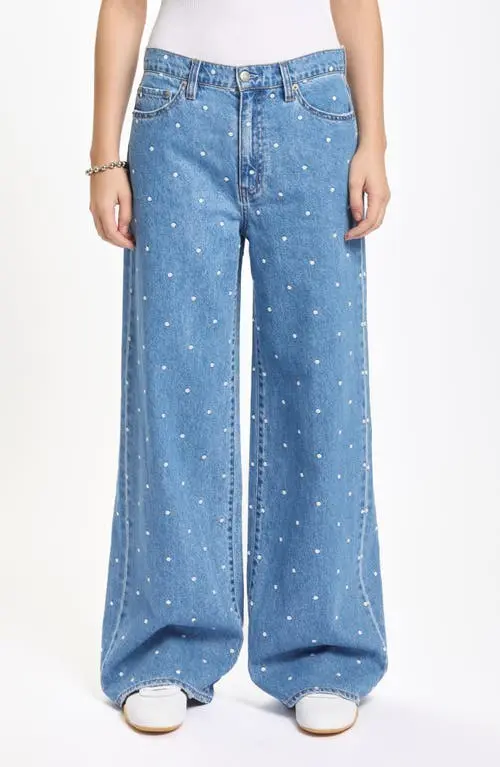DAZE The Wanderer Polka Dot High Waist Wide Leg Jeans - Full Circle