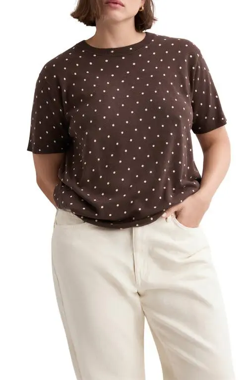 Mango Polka Dot Fine Knit Sweater - Chocolate