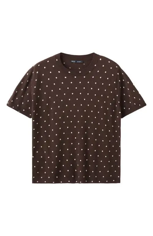 Mango Polka Dot Fine Knit Sweater - Chocolate