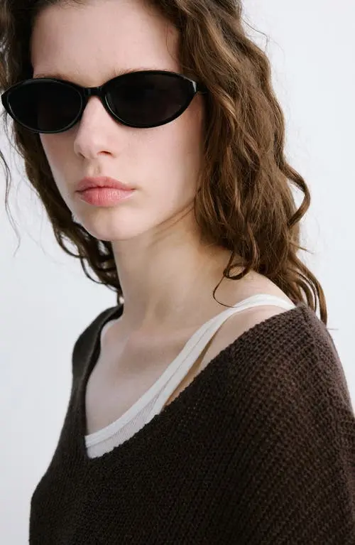 Mango V-neck Shaker-stitch Sweater With Dropped Shoulders