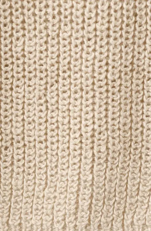 Mango V-neck Shaker-stitch Sweater With Dropped Shoulders - Sand
