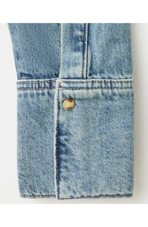 Mango Ruffled Denim Shirt