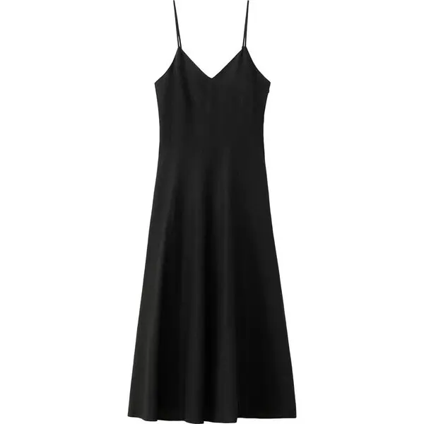 Mango Sleeveless Linen Blend Midi Dress - Black