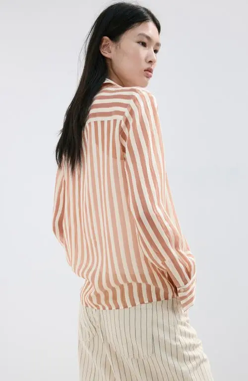 Mango Striped Semisheer Woven Shirt