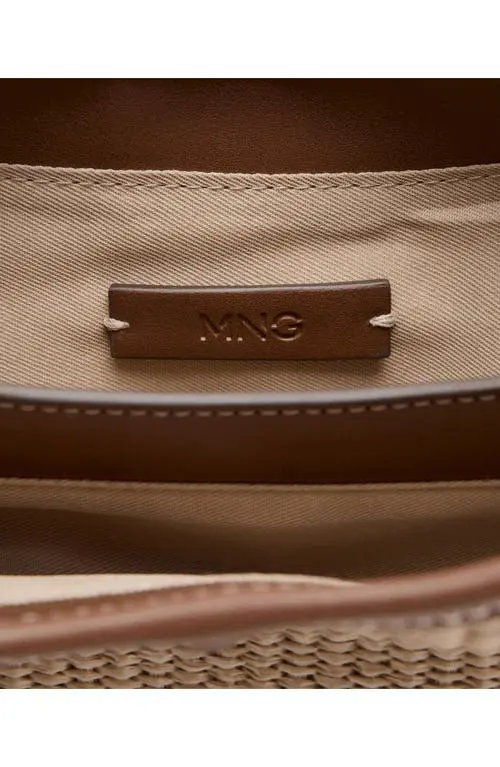 Mango Contrasting Canvas & Faux Bucket Bag