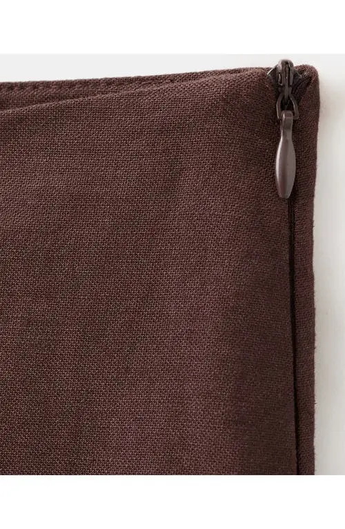 Mango Cotton & Linen Blend Crop Straight Leg Pants