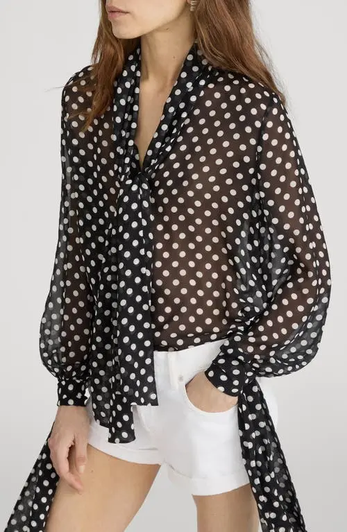 FRAME Polka Dot Silk Blouse