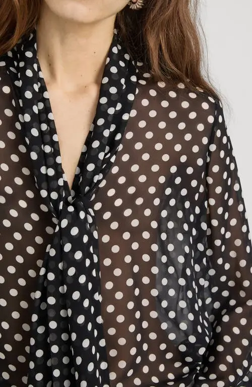 FRAME Polka Dot Silk Blouse