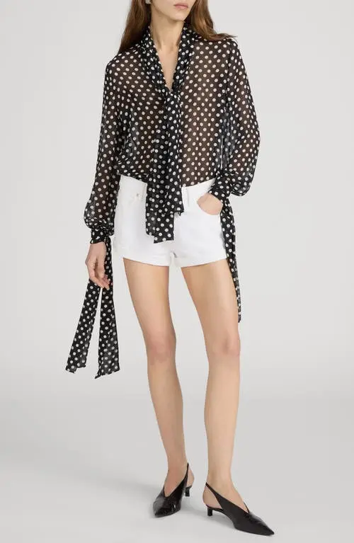 FRAME Polka Dot Silk Blouse