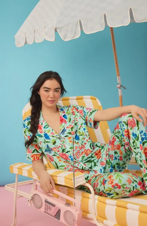 ROOM SERVICE Print Long Pajamas