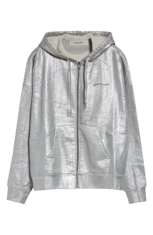 GOLDEN GOOSE Journey Zip-up Hoodie - Silver