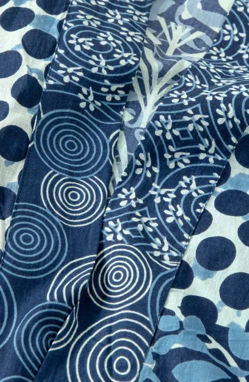 UNCOMMON GOODS Patchwork Print Indigo Robe