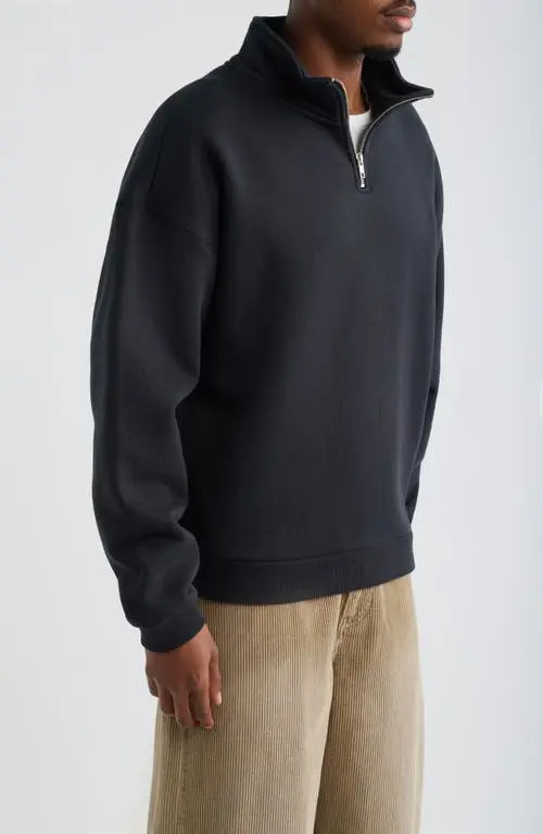 ELWOOD Oversize Core Quarter Zip Sweatshirt - Vintage Black