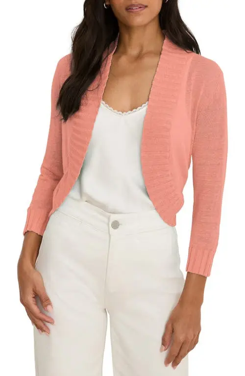 NIC+ZOE Open Front Bolero Cardigan - Persimmon