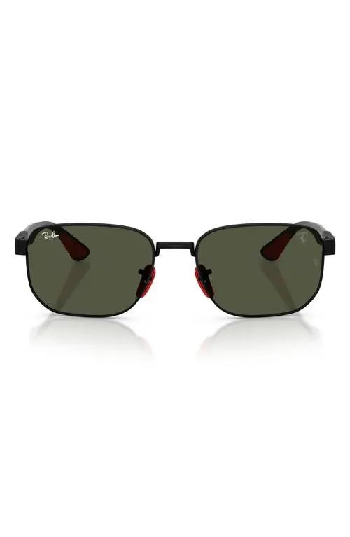 Ray-ban 59mm Ferrari Irregular Sunglasses - Matte Black/green