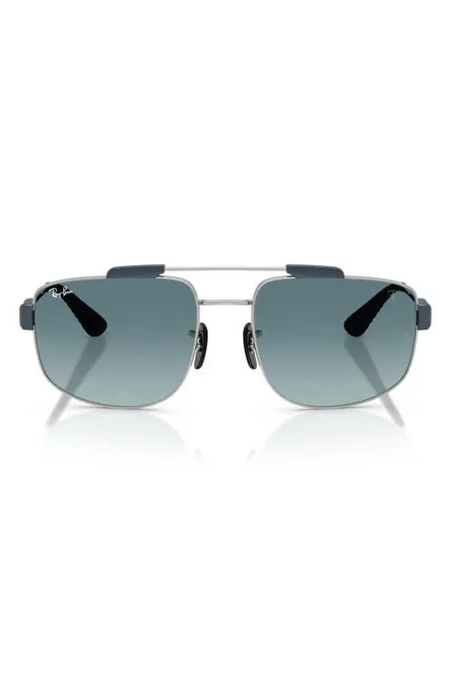 Ray-ban Gradient Square Sunglasses - Silver/blue Gradient Grey