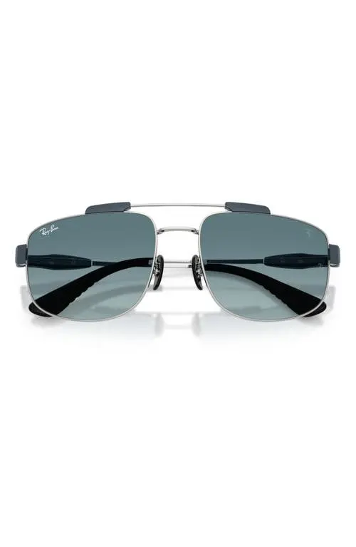 Ray-ban Gradient Square Sunglasses - Silver/blue Gradient Grey