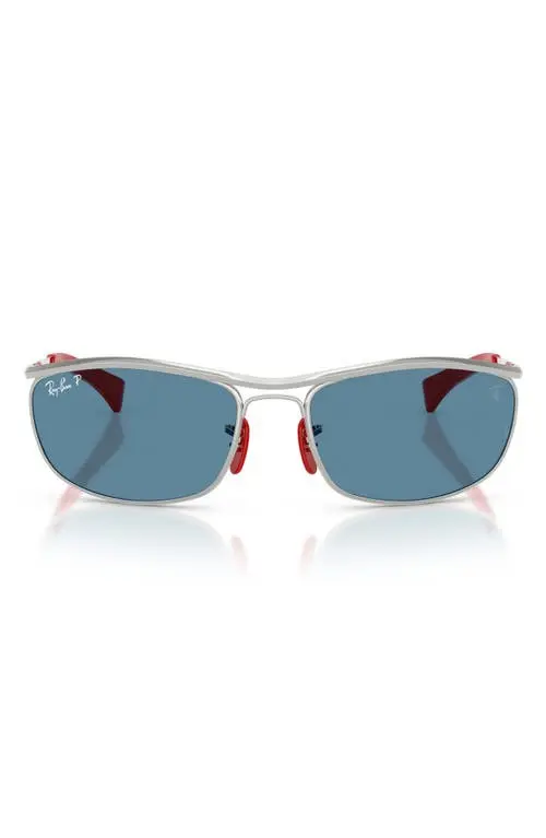 Ray-ban X Ferrari Oversize Oval Sunglasses - Silver/polar Blue