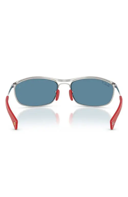 Ray-ban X Ferrari Oversize Oval Sunglasses - Silver/polar Blue