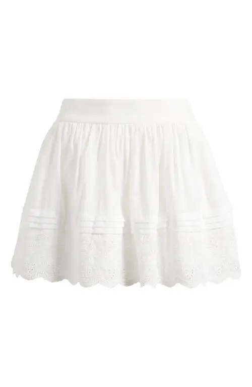 WAYF X Hannah Lovey Porter Embroidered Detail Cotton Miniskirt - Ivory