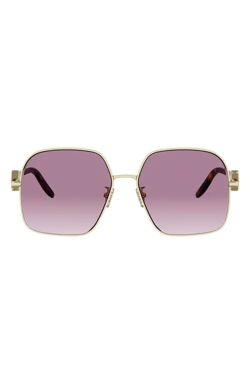 Fendi Ff Diamonds Oversized Square Sunglasses - Shiny Endura Gold/bordeaux