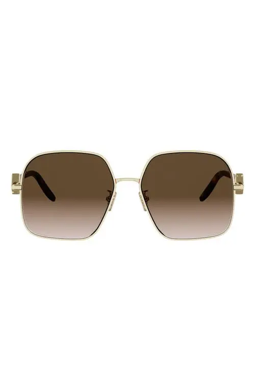 Fendi Ff Diamonds Oversized Square Sunglasses - Shiny Endura Gold/brown