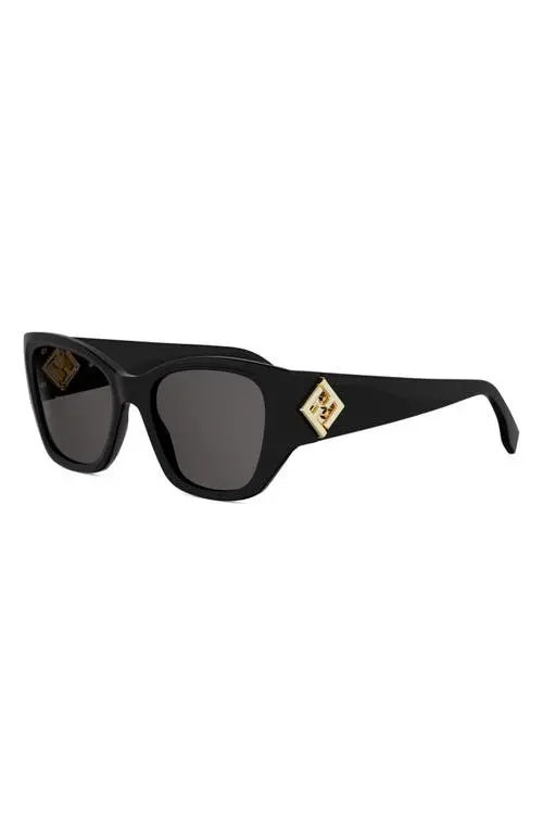 Fendi Cat Eye Sunglasses - Shiny Black/smoke