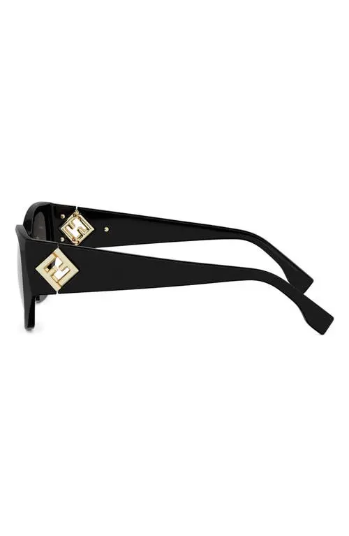Fendi Cat Eye Sunglasses - Shiny Black/smoke