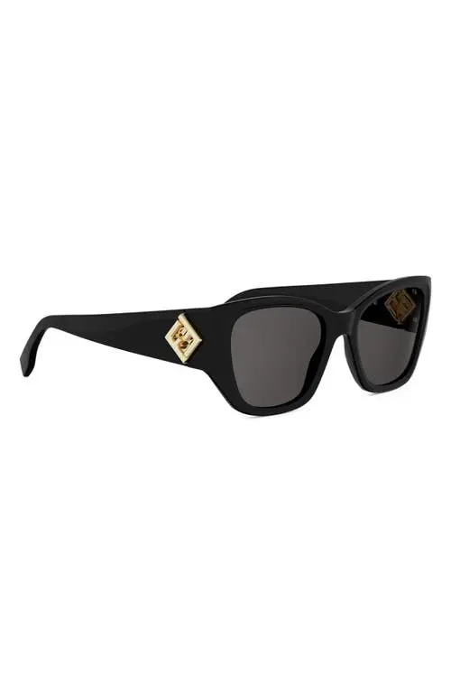Fendi Cat Eye Sunglasses - Shiny Black/smoke