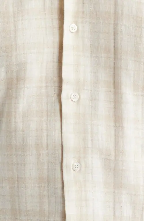 JACK VICTOR Edgemont Plaid Cotton & Linen Button-up Shirt