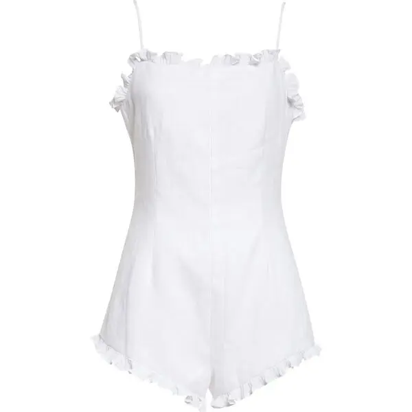 Posse Florence Frill Trim Romper - Ivory