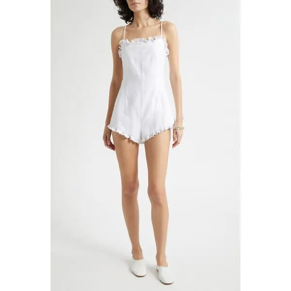 Posse Florence Frill Trim Romper - Ivory
