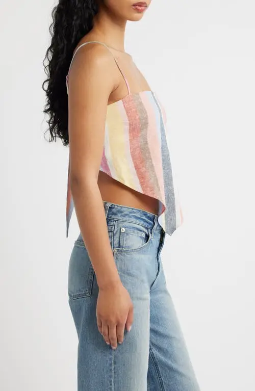 WAYF Rio Stripe Linen Blend Handkerchief Top