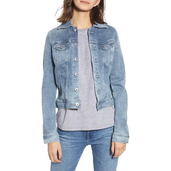 Ag Robyn Slim Fit Denim Jacket - Streamside