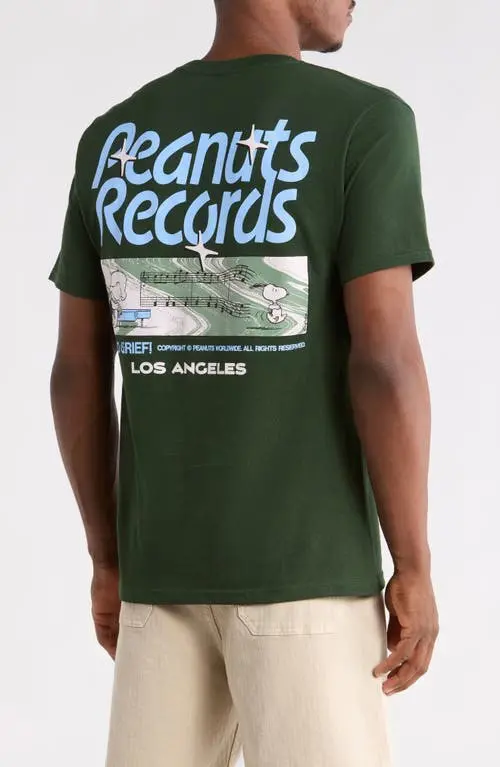THE FORECAST AGENCY Peanuts® Records Cotton Graphic T-shirt