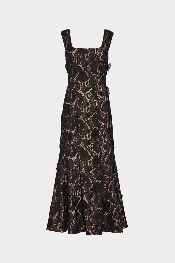 MILLY Spencer Lace Midi Dress