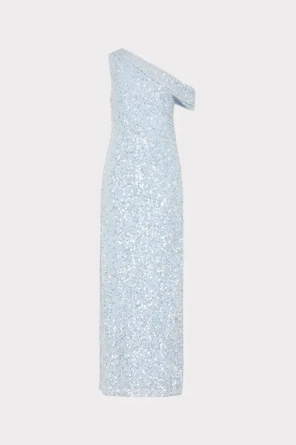 MILLY Stevie Sequin One-shoulder Maxi Dress