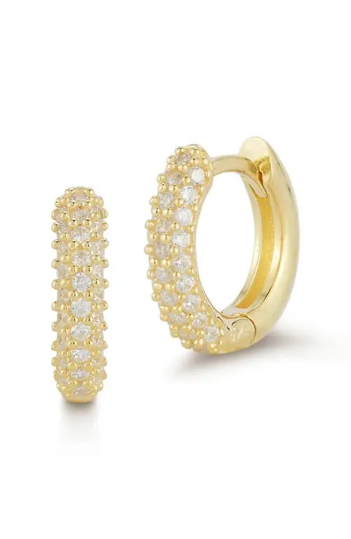 GLAZE JEWELRY 14k Plated Silver Cubic Zirconia Huggie Hoop Earrings - Gold