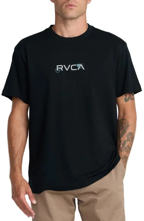 Rvca Icons Cotton Graphic T-shirt - Black
