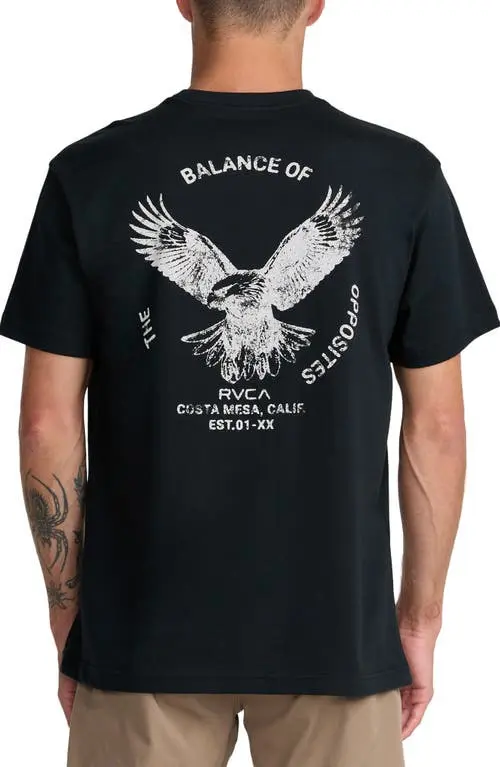 Rvca Soaring Cotton Graphic T-shirt - Black