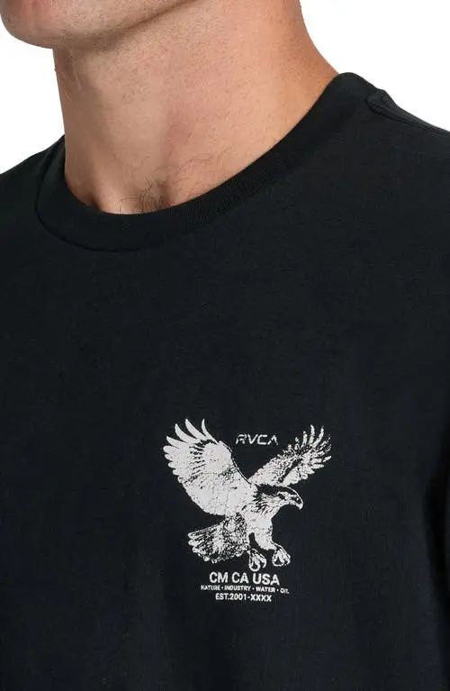 Rvca Soaring Cotton Graphic T-shirt - Black