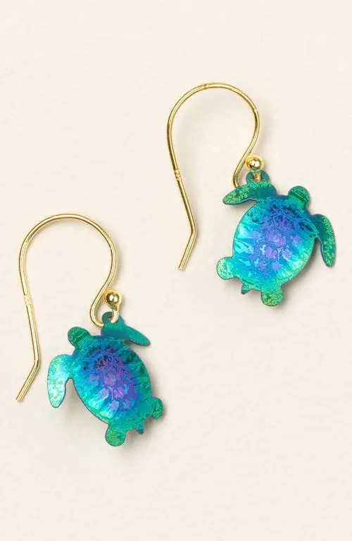 UNCOMMON GOODS Iridescent Sea Turtle Dangle Earrings - Multi
