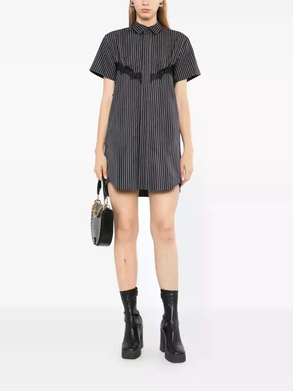 Sacai Poplin Dress With Lace Trim